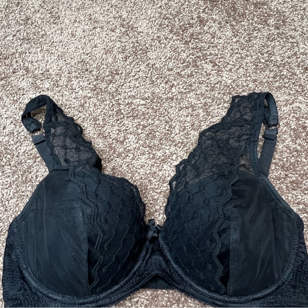 Mimi Holliday Black Lace Cupped Bra - Size 32dd - Gem